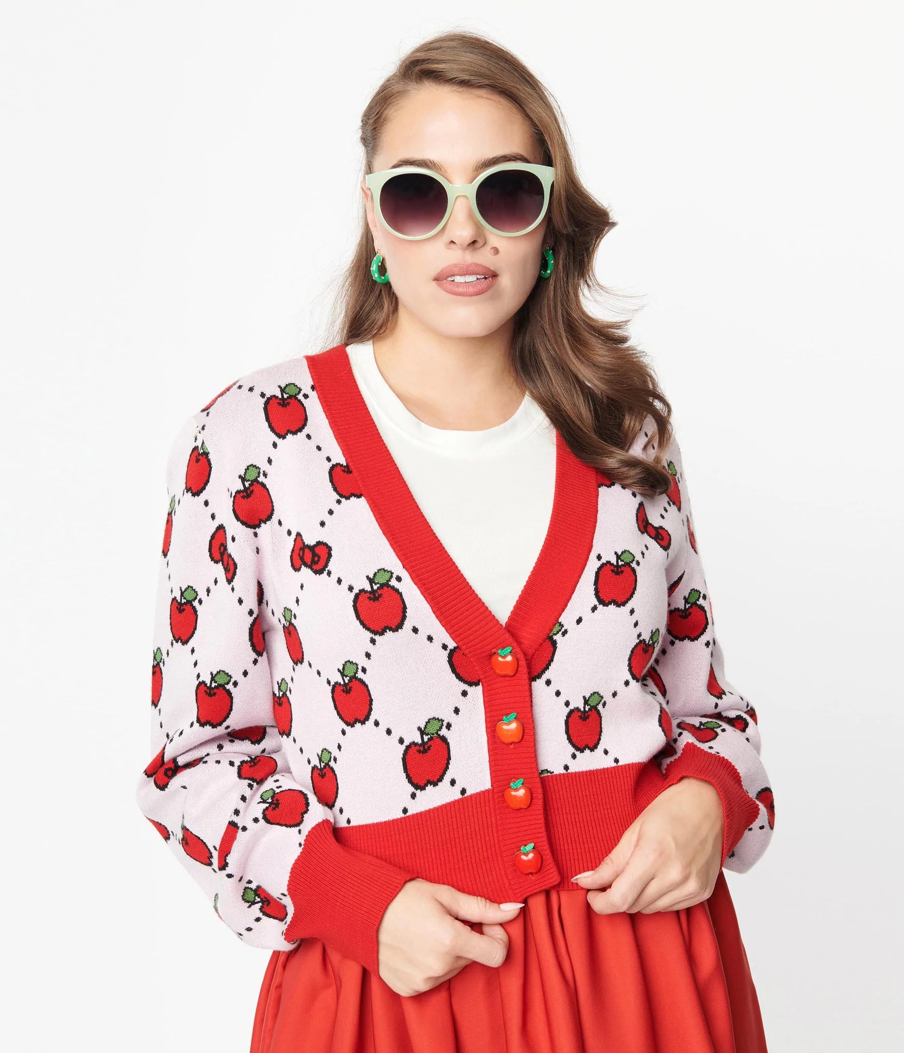 HELLO KITTY X SMAK PARLOUR PINK & RED APPLE CARDIGAN – Gacha Mart